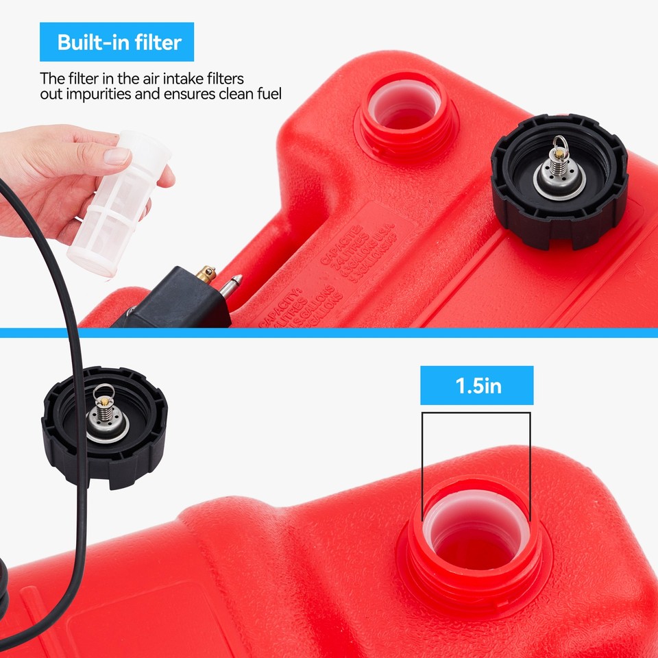 Boat Fuel Tank Portable Marine Outboard Gas Tank 6.3 Gallon/24L with ...