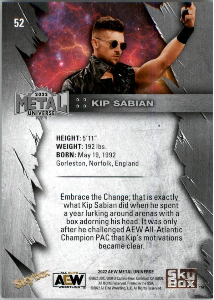 2022 SkyBox Metal Universe AEW Blue Spectrum #52 Kip Sabian - WS | eBay