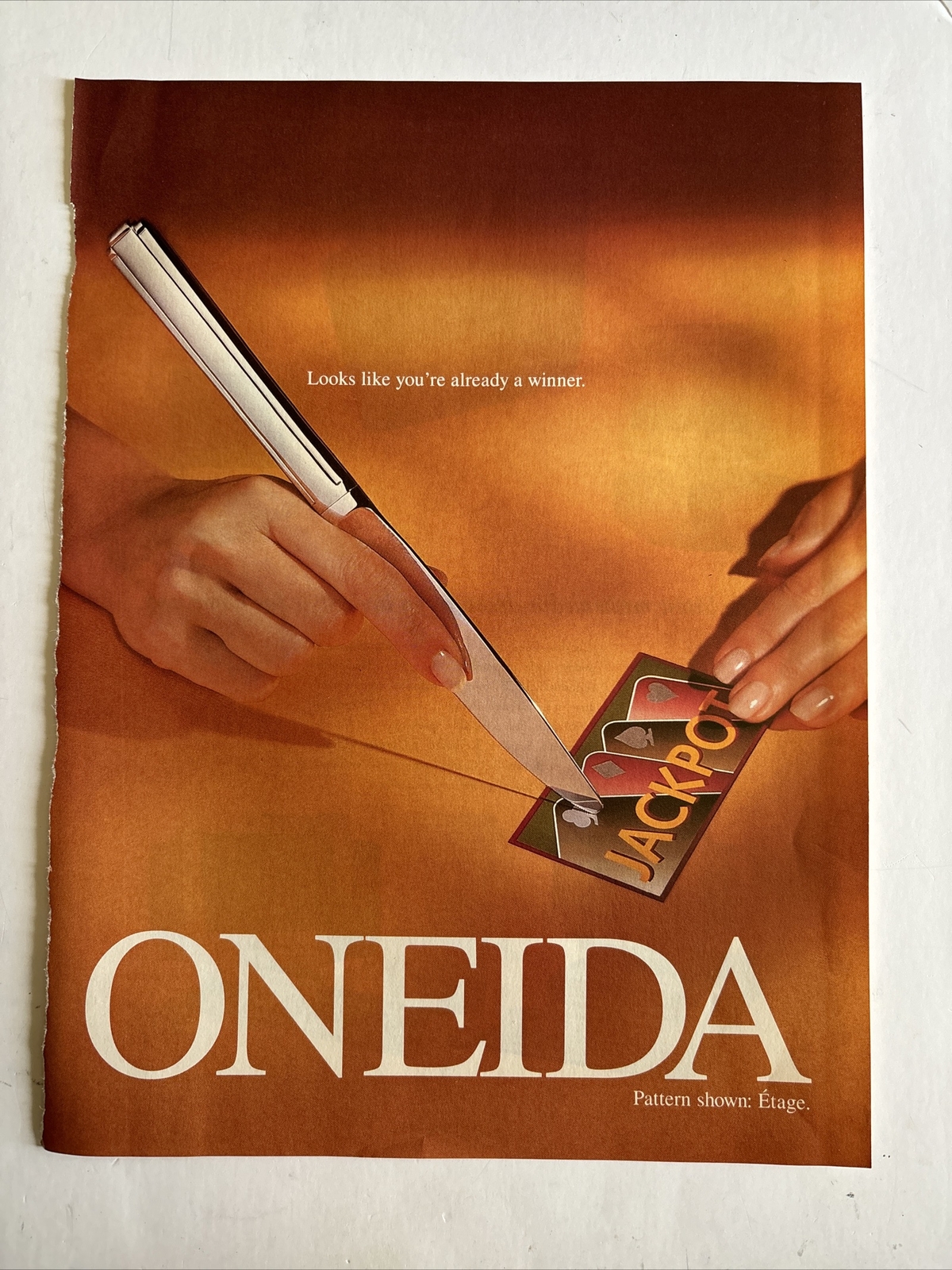 1996 Oneida Etage Silverware Lottery Ticket Magazine Print Ad ...