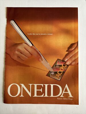1996 Oneida Etage Silverware Lottery Ticket Magazine Print Ad ...
