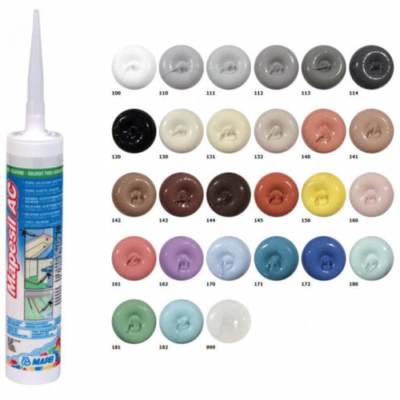 Mapesil AC Silicone Sealant acetic coloured leaks 120 Black 310 ml ...