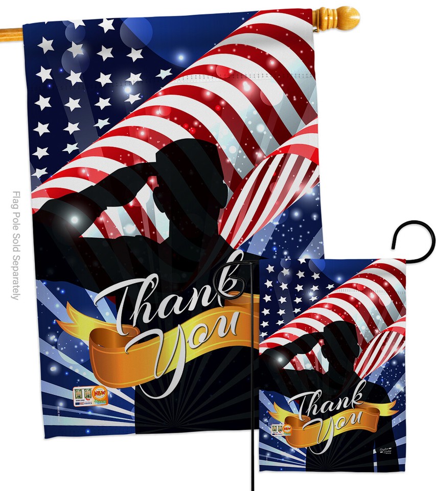 Thank You Garden Flag Military Gift Armed Forces Veteran Hero House ...