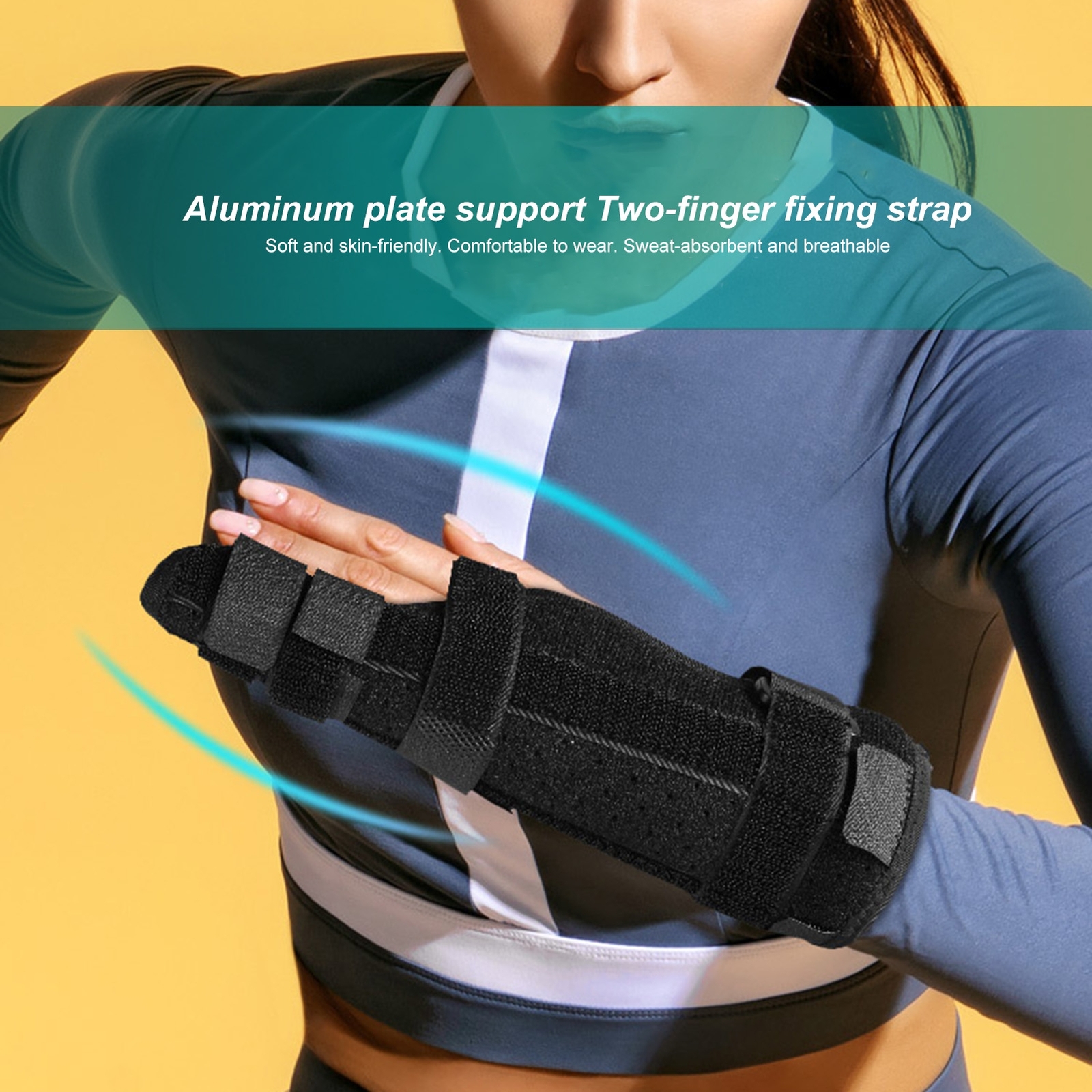 1PC Two Fingers Splint Breathable Finger Pain Relief Elastic Strap ...