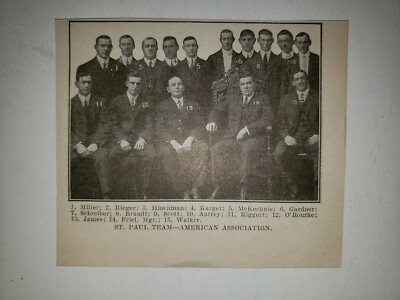 St. Paul Saints 1913 Team Picture Bill McKechnie Joe Riggert Everett ...