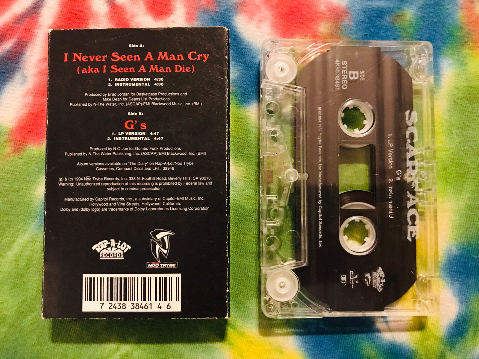 Scarface I Never Seen A Man Cry Cassette Tape Single Rap Tested Plays ...