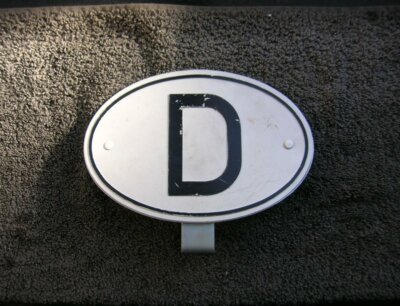 D-PLATE GERMANY DEUTSCHLAND BADGE WEGU SWF ? VOLKSWAGEN VW BUG MERCEDES ...