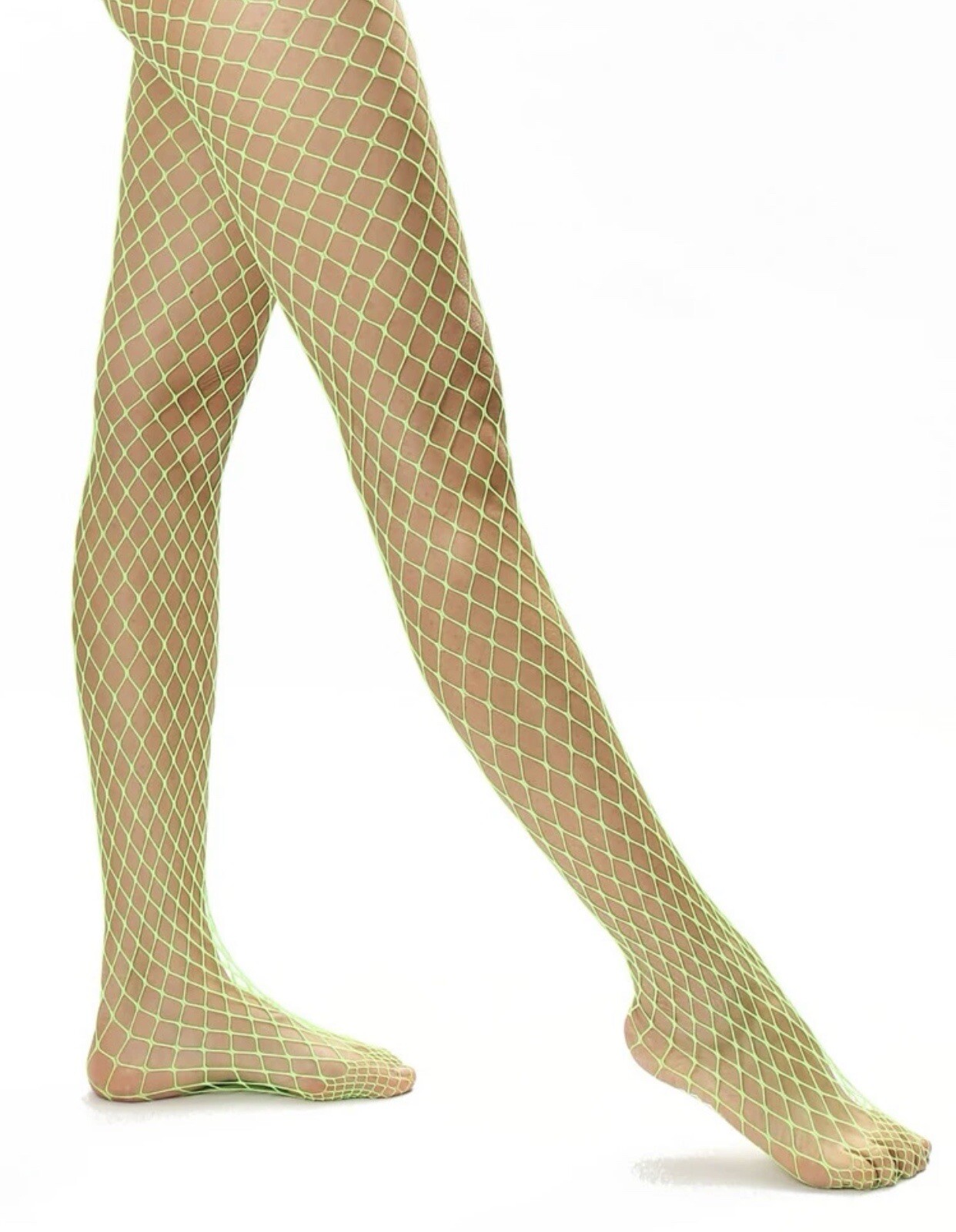 NEON GREEN FISHNET TIGHTS PANTYHOSE SEXY EXOTIC LINGERIE ONE SIZE | eBay