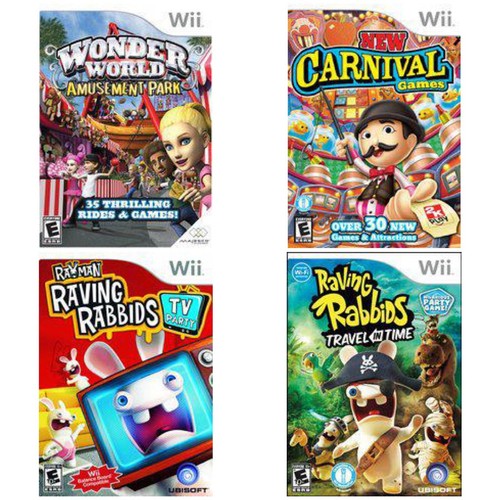 Lot of 4 Nintendo Wii Games: Raving Rabbids, Carnival Games, Wonder ...