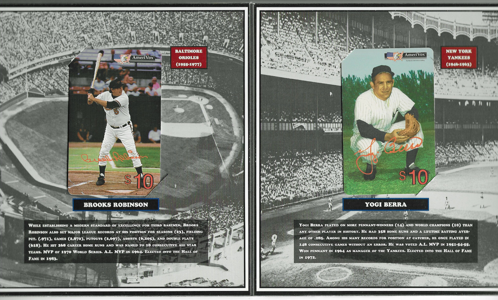 Legends of Baseball Phone Card Set New in 4 Part Folder 4 H.O.F. Cards ...