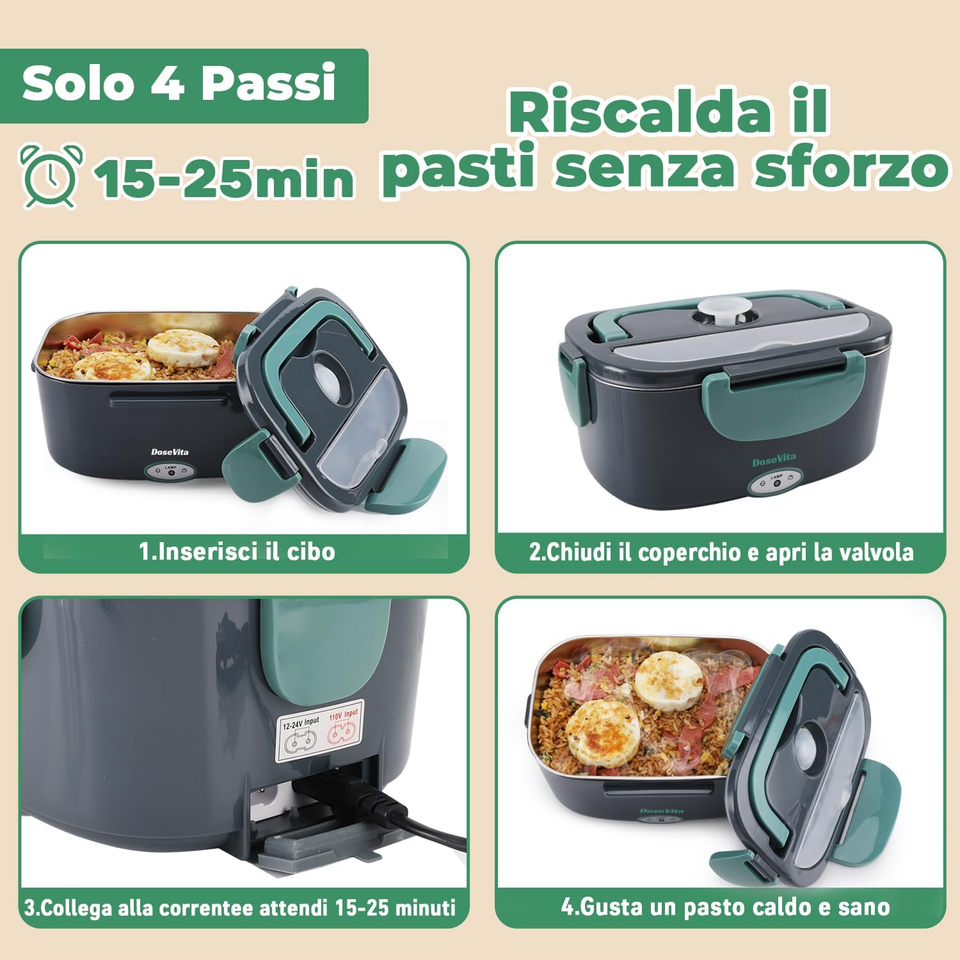 Scaldavivande Elettrico Portatile 80W 3 in 1 per Auto Camion E Ufficio ...