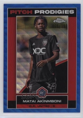2023 Chrome MLS Pitch Prodigies Blue Wave Refractor Matai Akinmboni ...