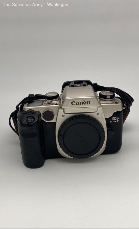 Canon EOS Elan II Black Silver Auto Focus SLR Film Camera With Case Lot ...