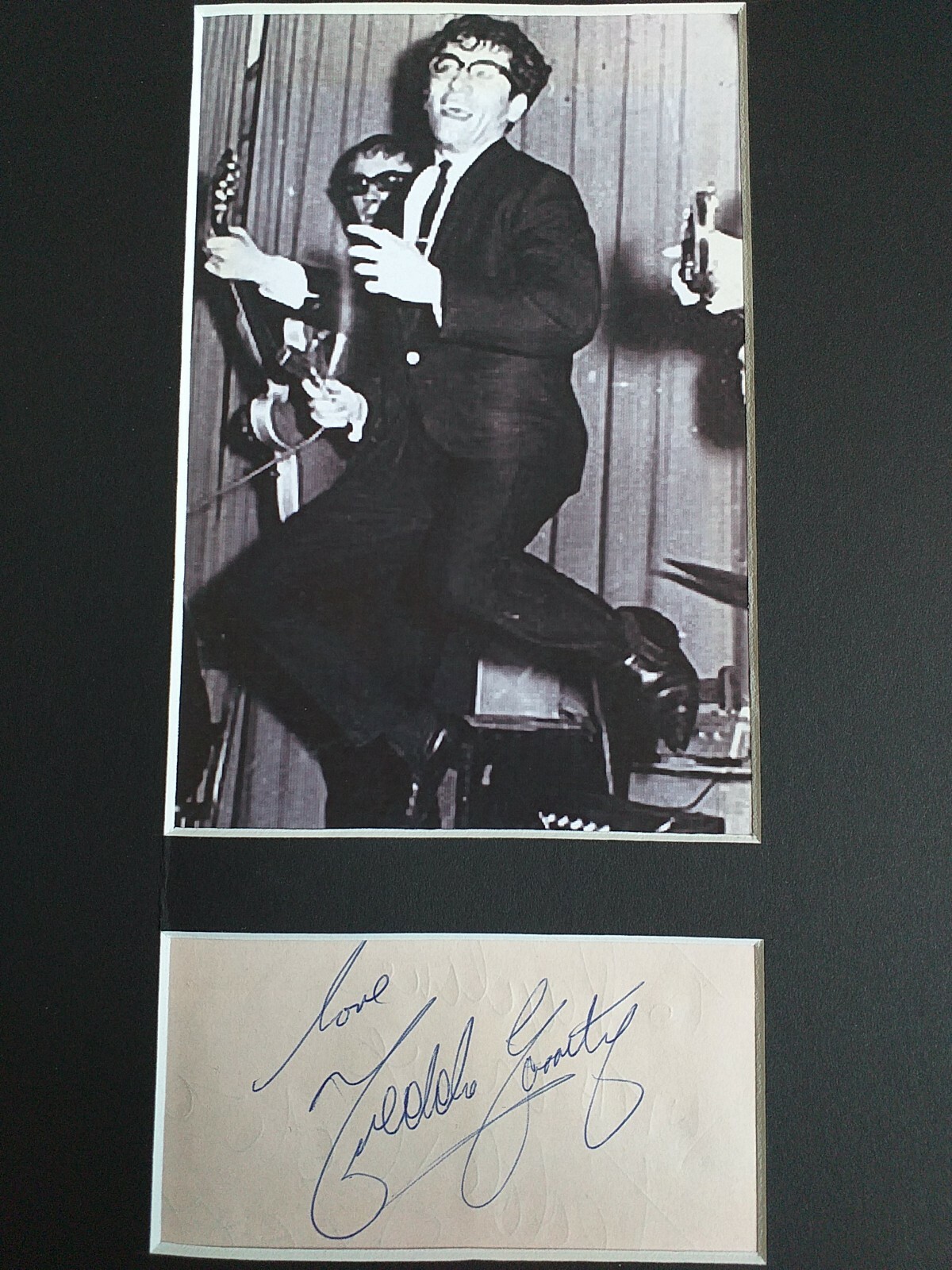 FREDDIE GARRITY signed page professionally mounted with bold ink ...