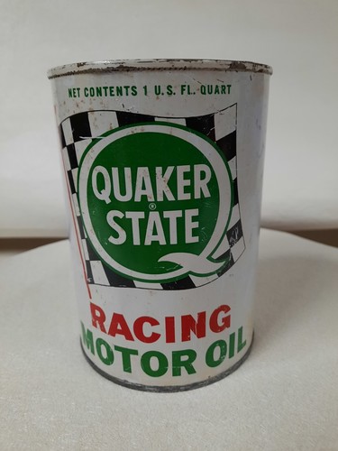 Vtg 1970s Quaker State Racing Motor Oil 1 Quart Oil Can Tin Empty ...
