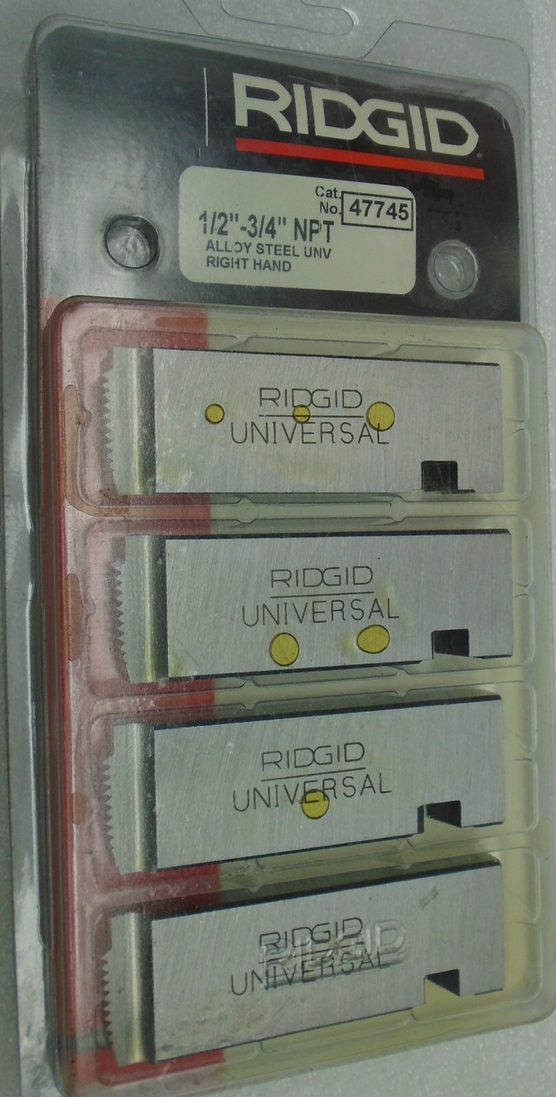 RIDGID 1/2-3/4" NPT Alloy Steel UNV Right Hand Cat No. 47745 #725E | eBay