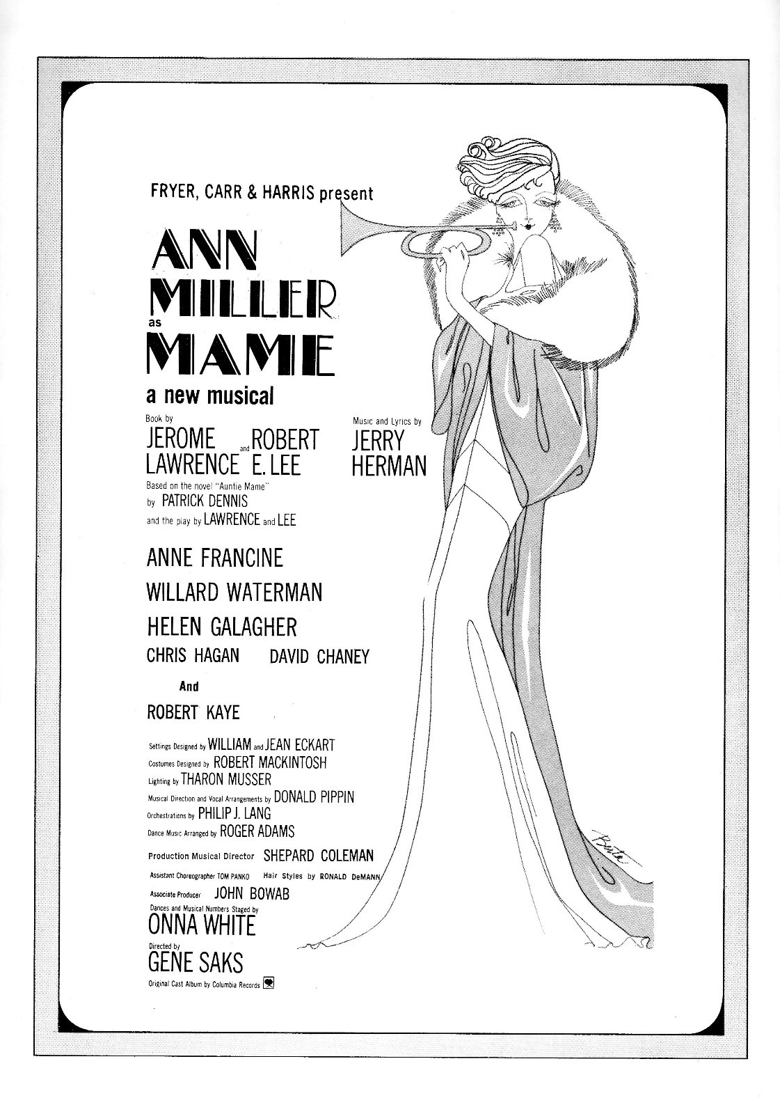 Ann Miller "MAME" Jerry Herman / Helen Gallagher 1969 Broadway Souvenir ...