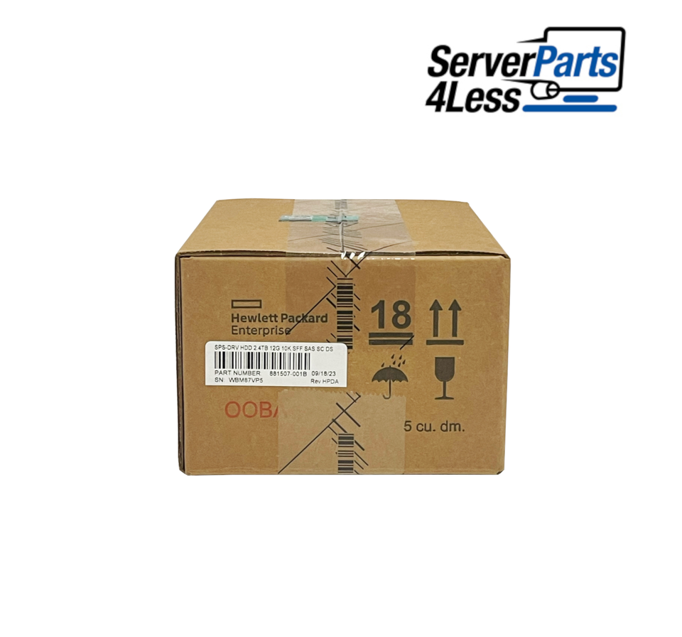 881507-001 HPE 2.4TB SAS 12G 10K SC 512E DS G8-G10 Hard Drive 881457 ...