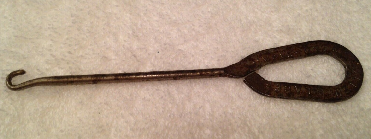 Antique 1890s metal Shoe Lace Button Hook, Walk Over … - Gem