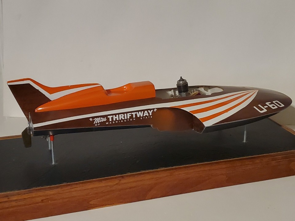 Tether Race Boat Hydroplane Miss Thriftway U-60 Model Kit Built w ...