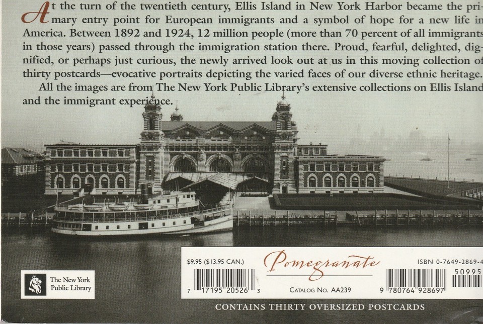 ELLIS ISLAND: PORTRAITS OF IMMIGRANTS: A BOOK OF 30 POSTCARDS, New York ...