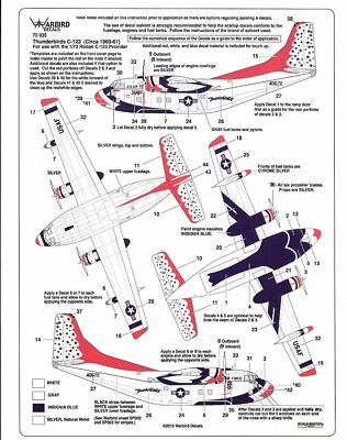 Warbird 1/72 C-123 Provider USAF Thunderbirds (Circa 1960-61) decal ...