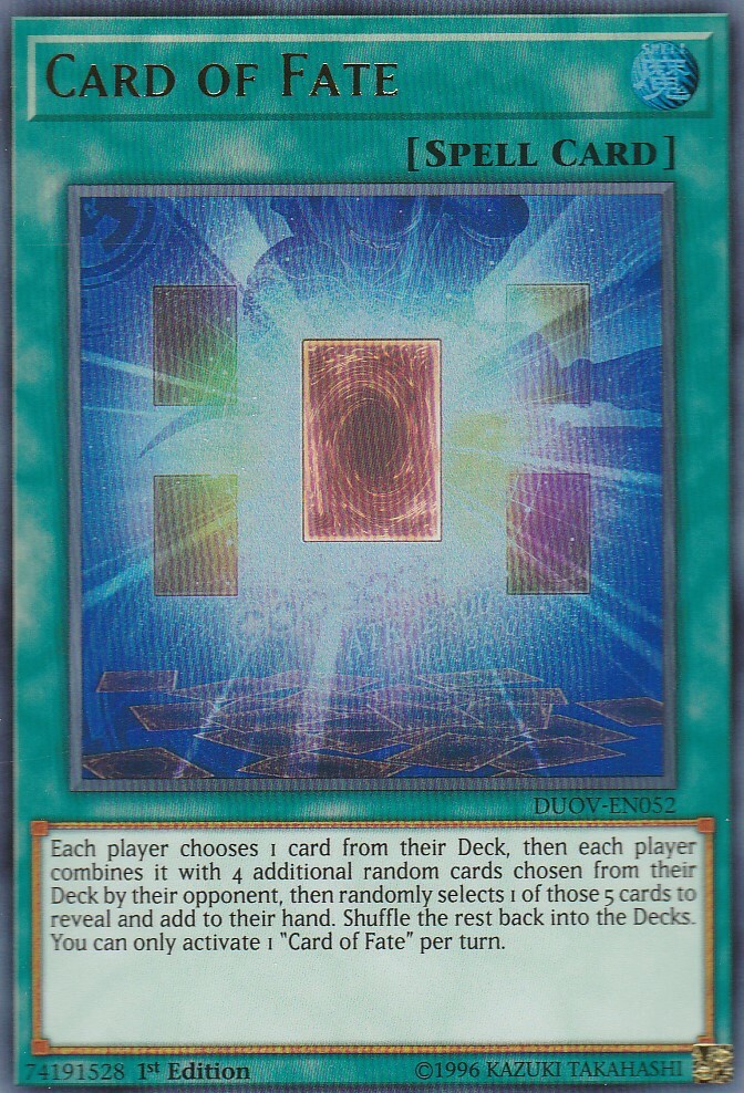 YUGIOH HOLO CARD CARD OF FATE DUOV-EN052 1ST EDITION | eBay