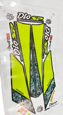 Honda Dio SP AF18 Full Body Fairing Stickers Custom Green and Grey ...