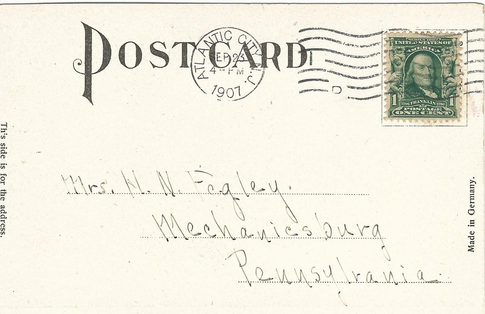 Postcard Atlantic City, NJ Pacific Ave, Postmark 1907-0923, p9-3 | eBay