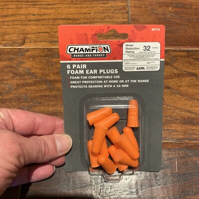 Champion Range & Target 6 Pair Foam Ear Plugs, Orange | eBay