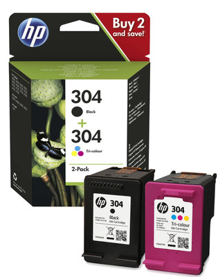 HP 304 Combo Black and Tri-Colour Ink Cartridges for HP ENVY 5030 ...