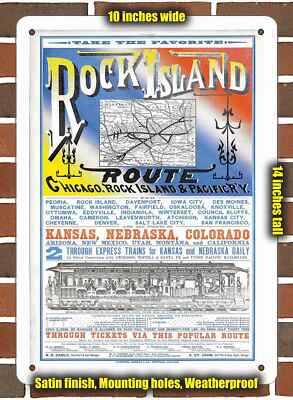 Metal Sign - 1880 Rock Island Route Railway- 10x14 inches | eBay