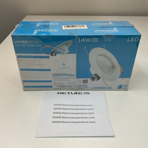 Hyperikon 5/6” LED Downlight 14W 3000K Non-dimmable E26 Base - 4 PACK ...