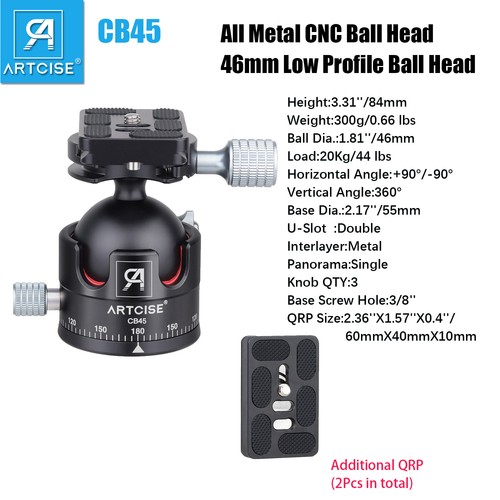 Low Profile Ball Head Heavy Duty Camera Tripod Ball Head 45mm Tripod ...