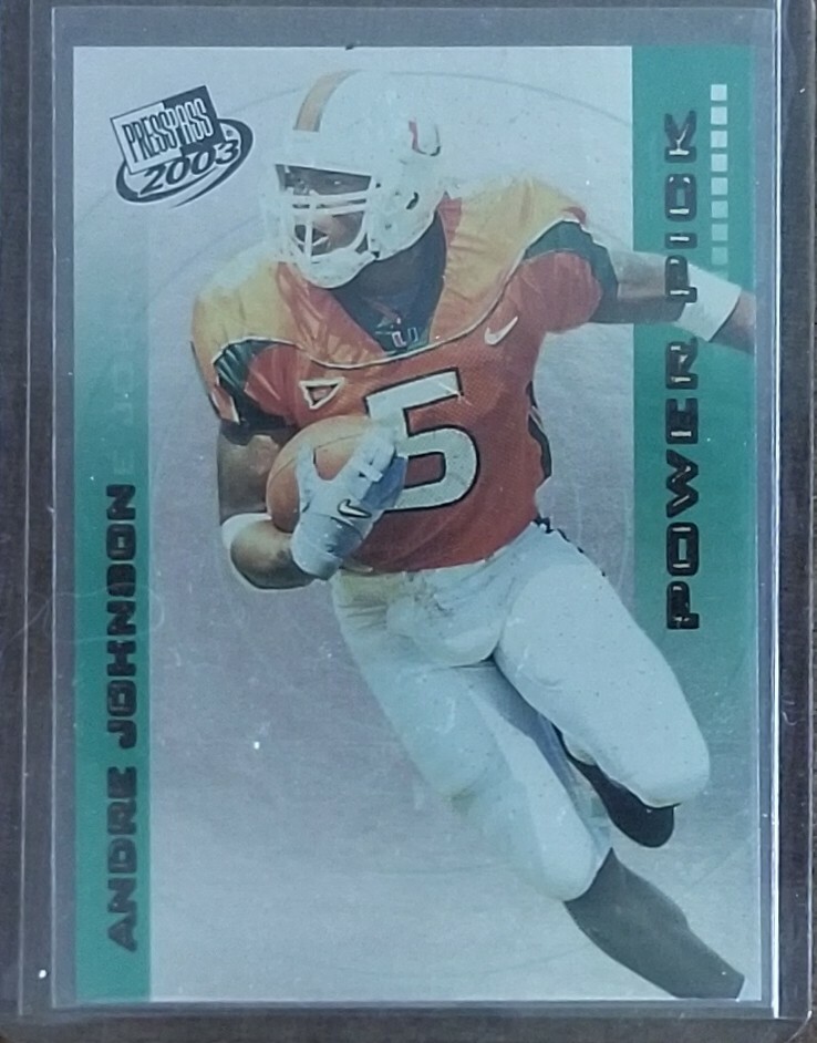2003 Press Pass Power Pick #50 Andre Johnson Miami Hurricanes Football ...