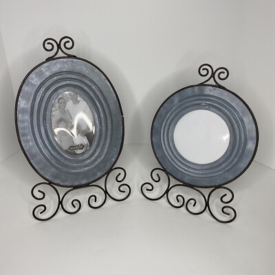 Mud Pie Rustic Metal Picture Frames Photos Large Frame 4x6 & Small ...