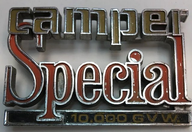 vintage Camper Special 10,000 GVW Fender Badge emblem #133600 | eBay