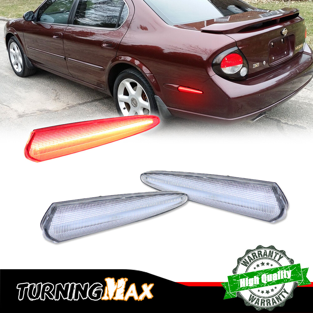 Fits 2000-03 Nissan Maxima Rear Bumper Side Marker Full Red LED Light ...