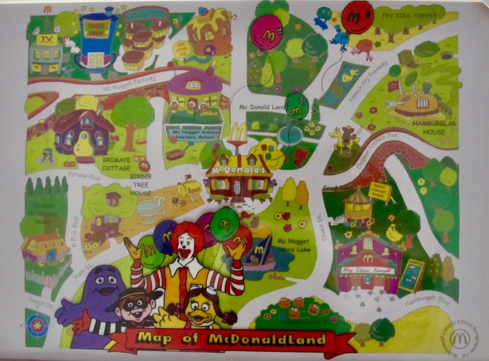 McDonald's 1998 Framed McDonaldland Map Sericel Animation Cel RARE ...