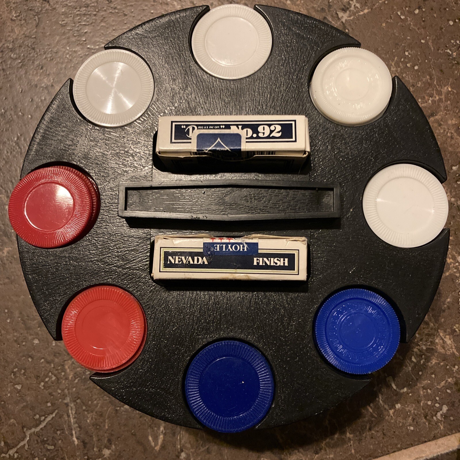 Vintage Poker Chip Holder Carousel Dispenser Rack w/chips 2 Sets of ...