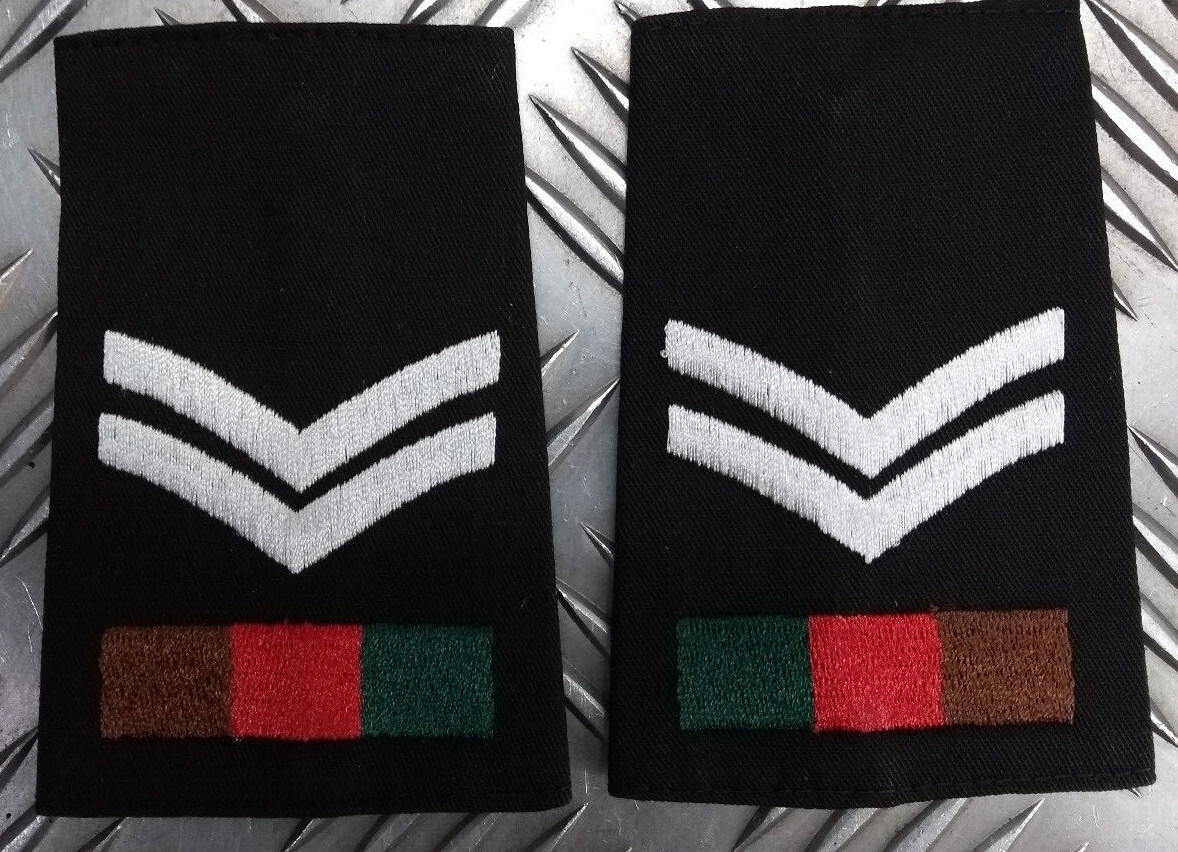 Royal Tank Regiment RTR Black Rank Slides Genuine British, Pairs - NEW ...