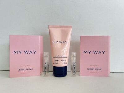 GIORGIO ARMANI My Way Body Lotion 50ml/1.7oz + 2 Spray Sample .04 oz ...