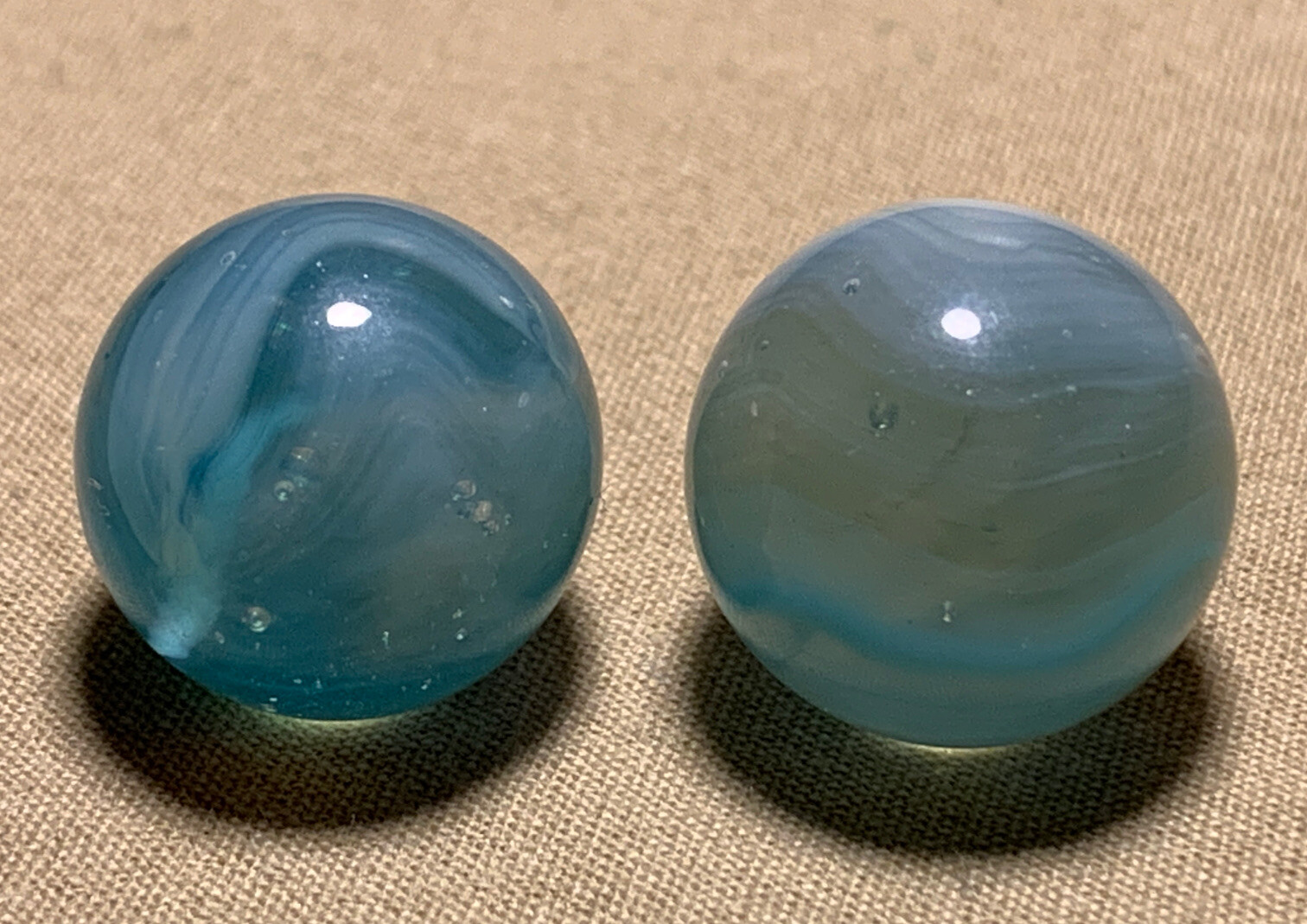 2 Vtg Vitro Agate Tri Lite Conqueror Turquoise White Brown Strip ...