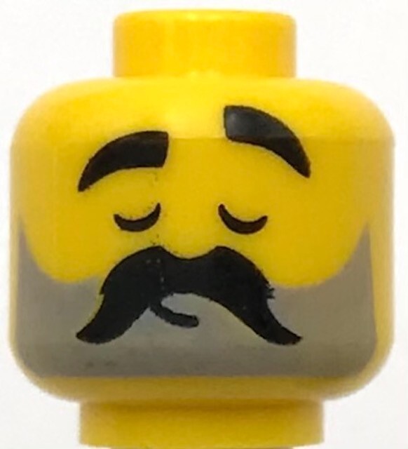 Lego New Yellow Minifigure Head Dual Sided Thick Black Eyebrows ...