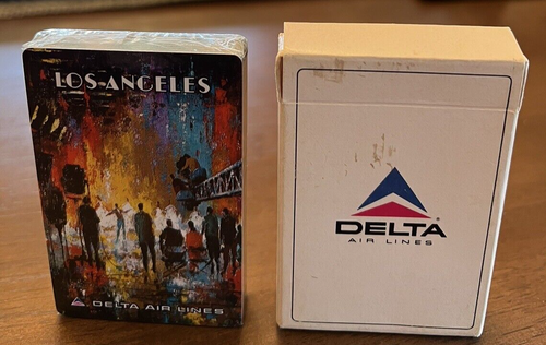 Vintage PLAYING CARDS DELTA AIR LINES LOS ANGELES New Sealed Deck HOYLE ...