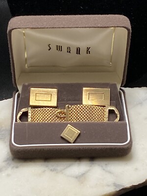 Vintage Swank Gold Tone Fancy Cufflinks Set | eBay