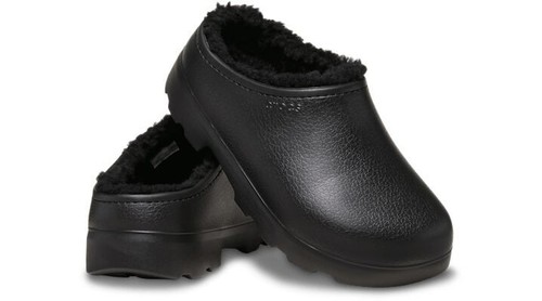 Crocs Men's Dylan Lined Fuzz Clogs Casual Warm Comfort Solid Black Size ...