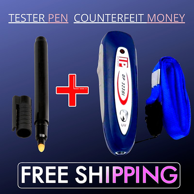 2in1 Mini Counterfeit Money Dollar Bill Detector & Tester Pen Fake ...