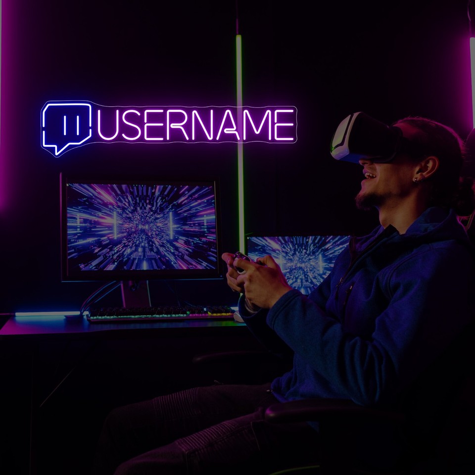 Custom Twitch Neon Sign, LED Gamer Tag Light, Streamer Setup, Gaming ...