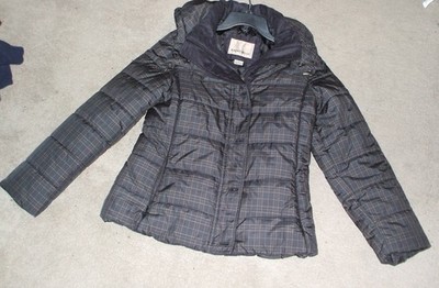 Rainforest Black Striped puffer jacket - Size S-M | eBay