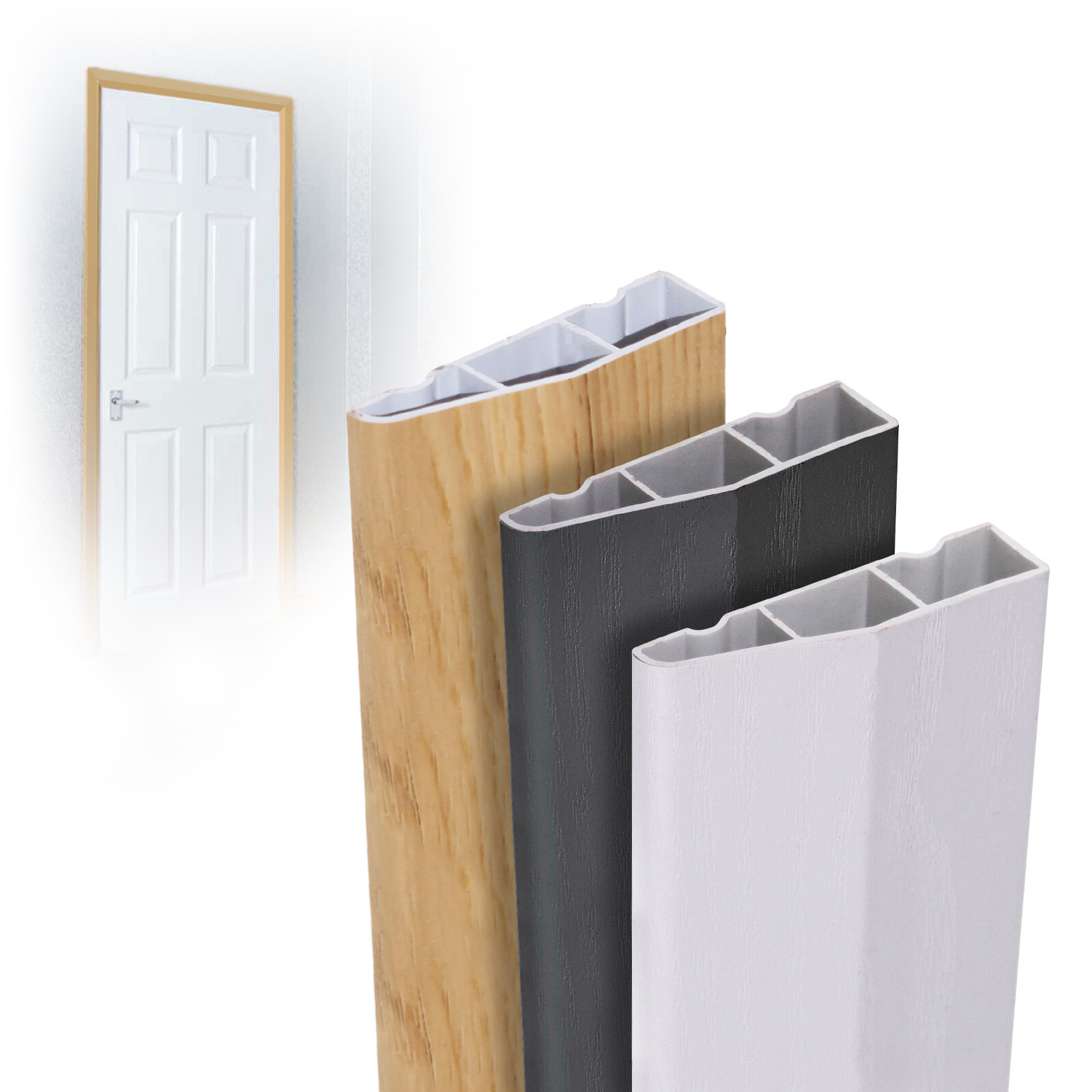 uPVC Door Architrave Plastic Roomline Chamfered PVC Trim Arc 5.5m | eBay UK